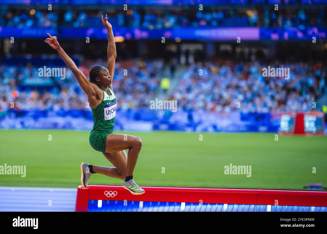 Ruth Usoro participating in the long jump at the Paris 2024 Olympic ...