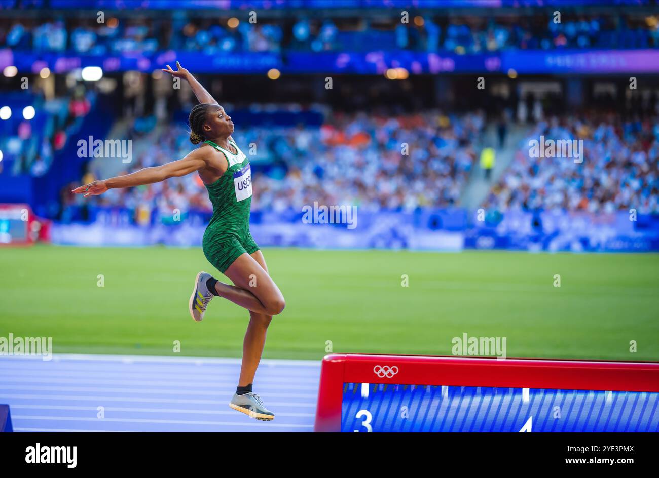 Ruth Usoro participating in the long jump at the Paris 2024 Olympic ...