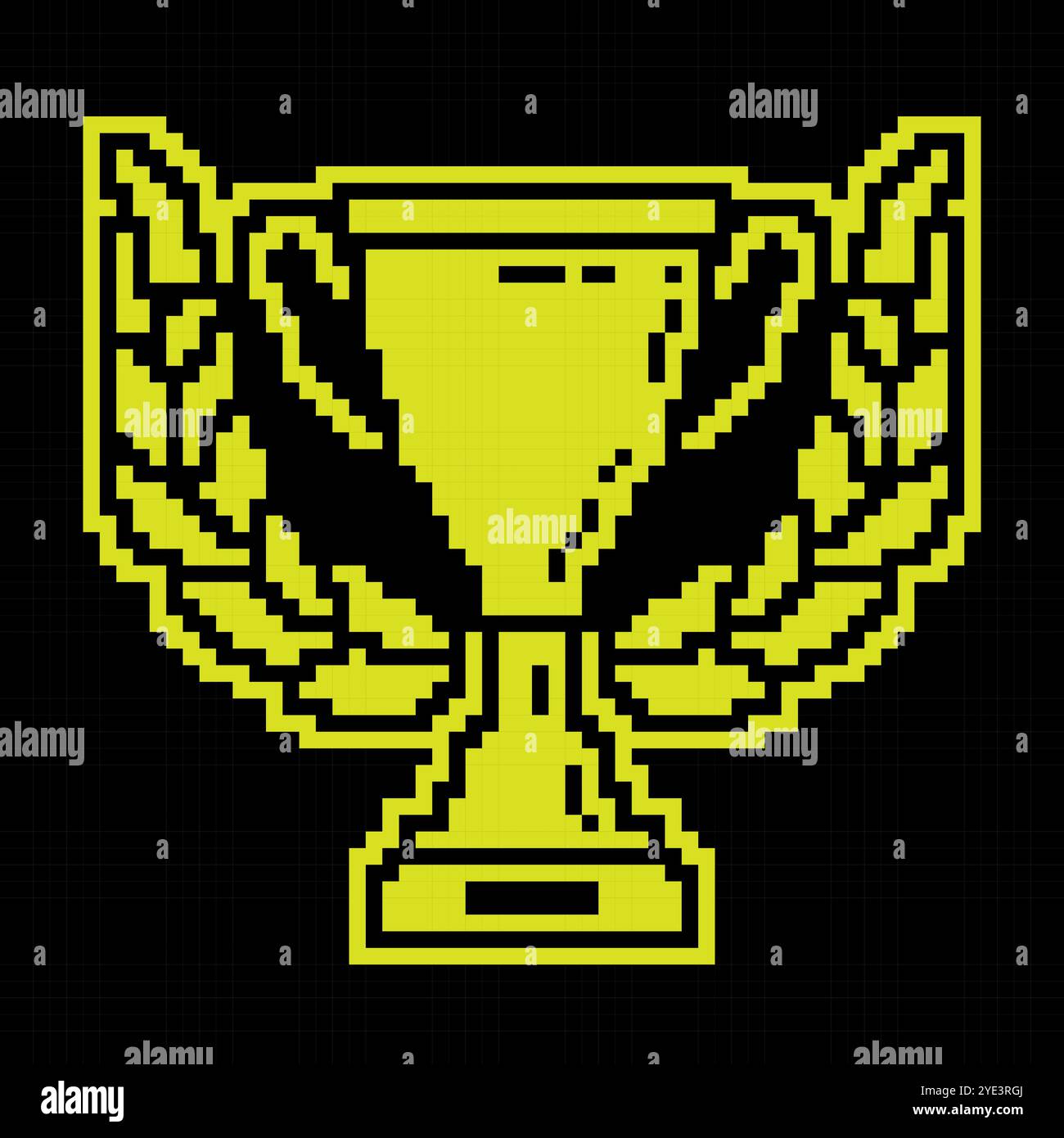 Pixel silhouette icon of prize sports cup for participation in sports ...
