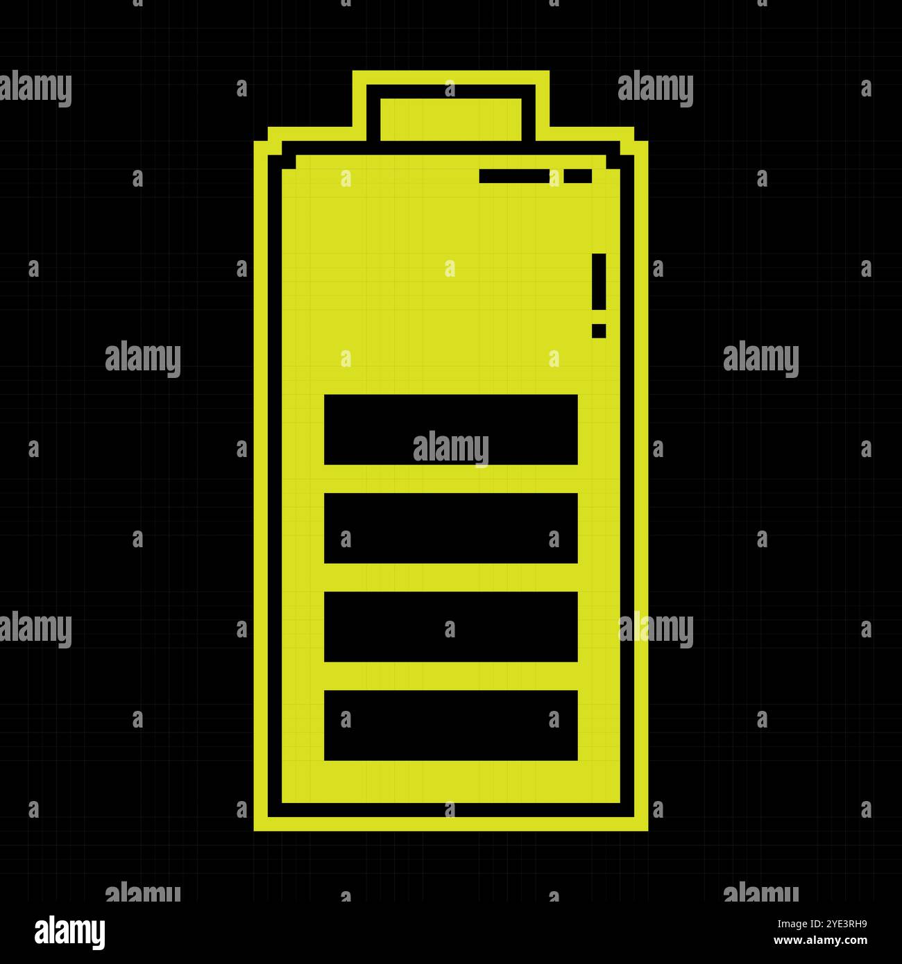 Pixel silhouette icon. Dropping battery power. Energy storage in energy ...
