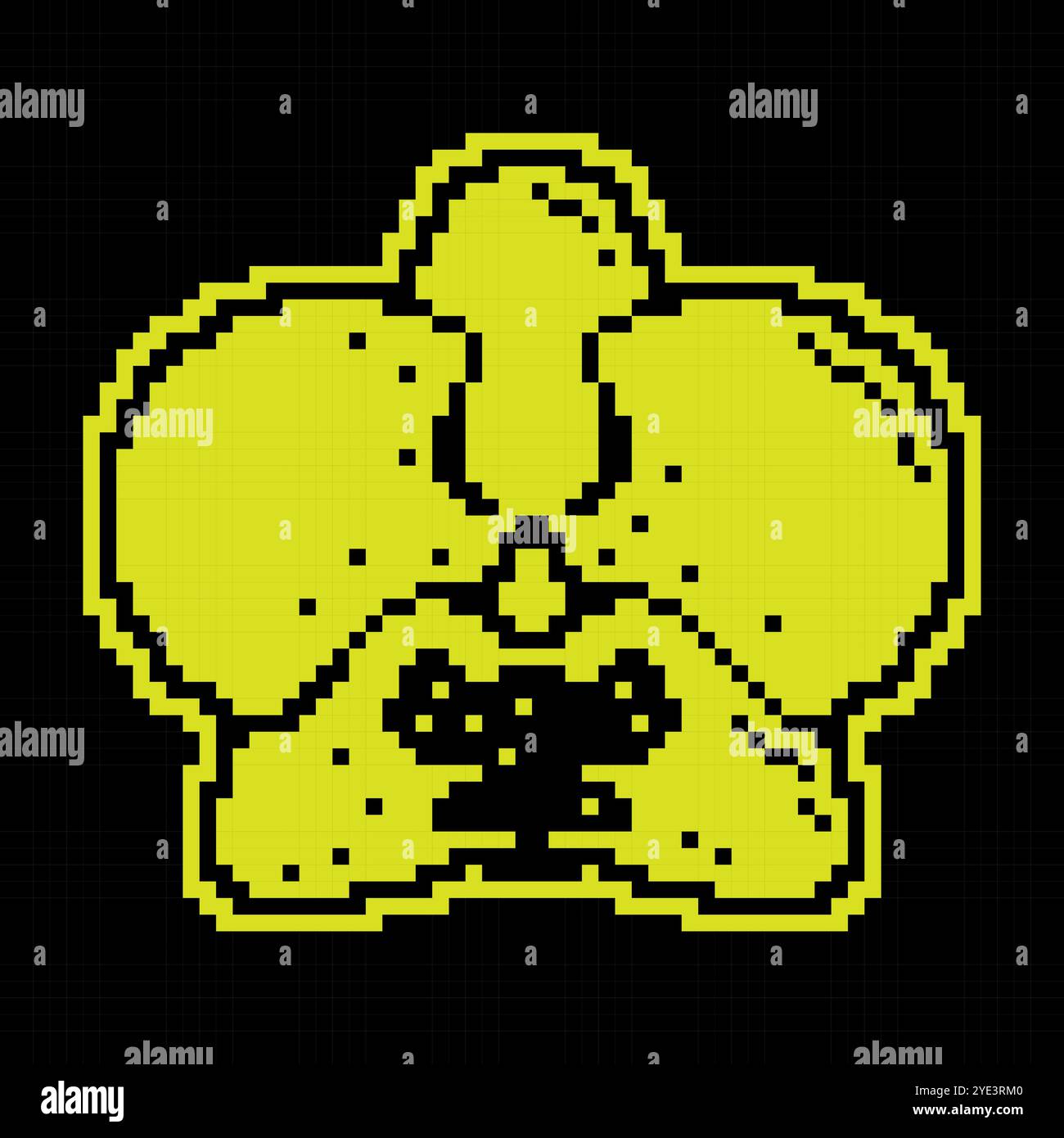 Pixel silhouette icon. Orchid flower, Tropical plant with flower ...