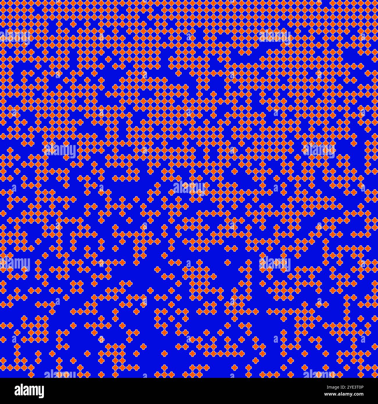 Square blue abstract background with red pixels, cover, advertising ...