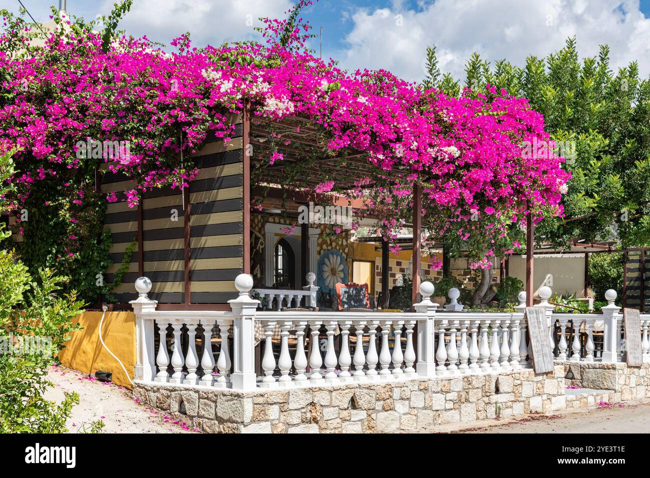Street view of Paleochora, a village on the southwest coast of Crete ...