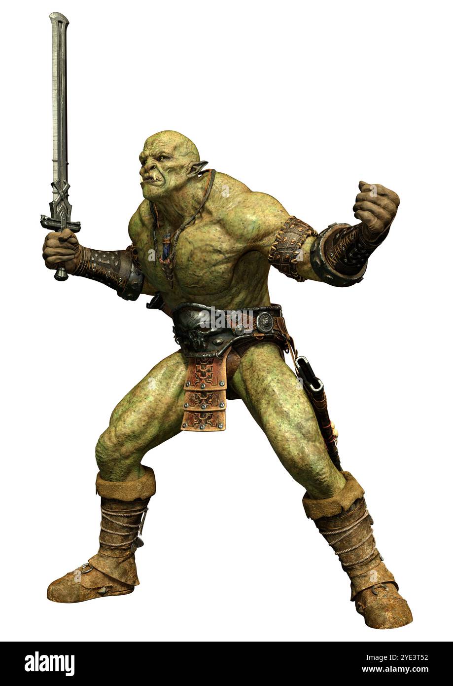 3D rendering of a fantasy monster orc isolated on white background ...