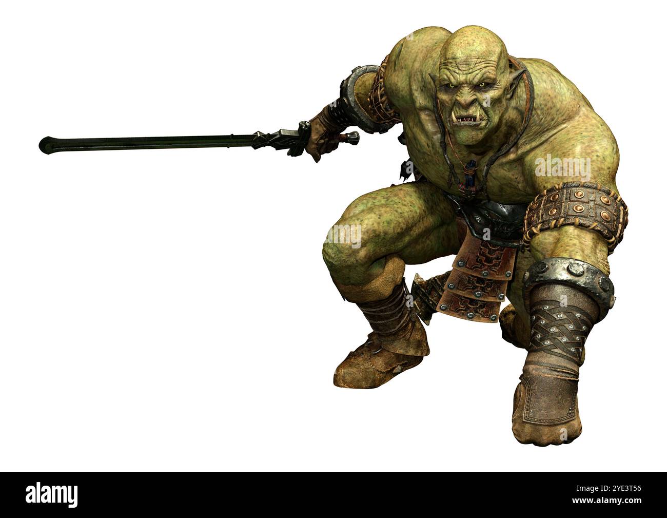3D rendering of a fantasy monster orc isolated on white background ...