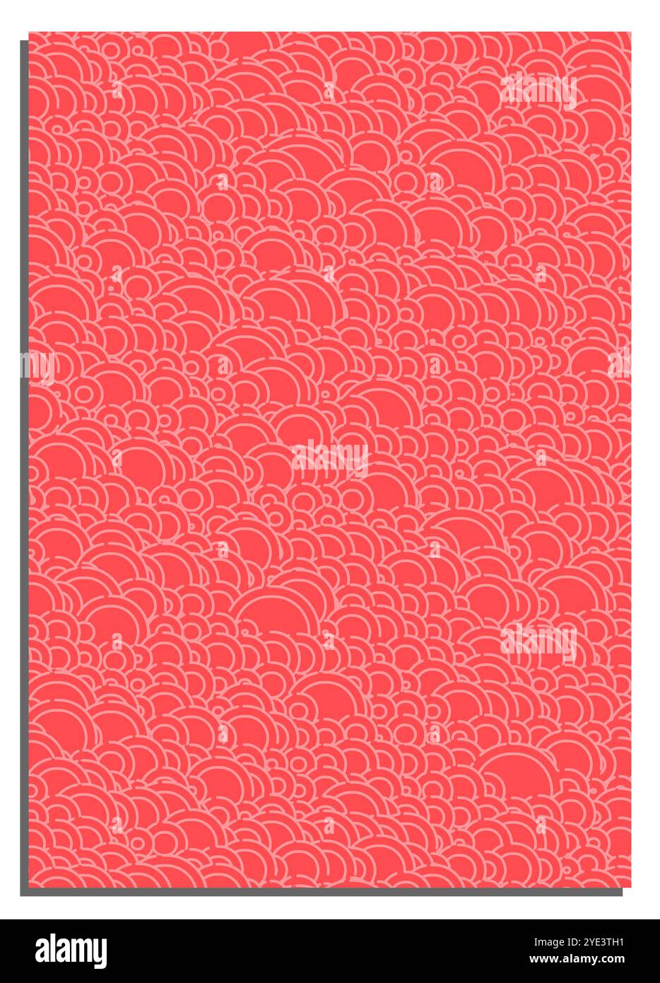 Vertical coral pink abstract background with circles, cover, title page ...