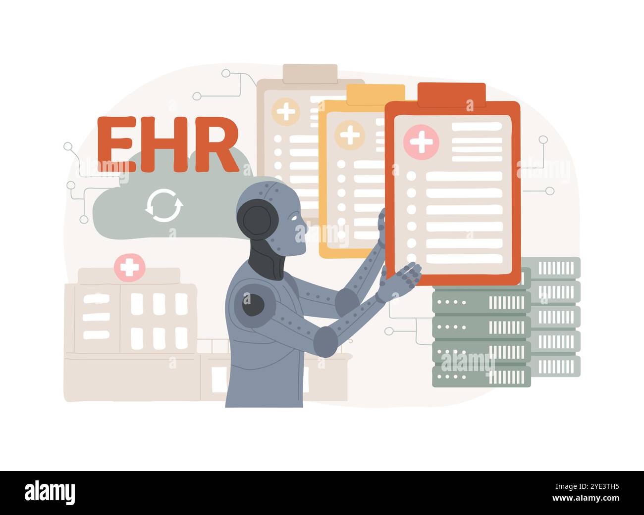 AI-Optimized Electronic Health Records abstract concept vector ...