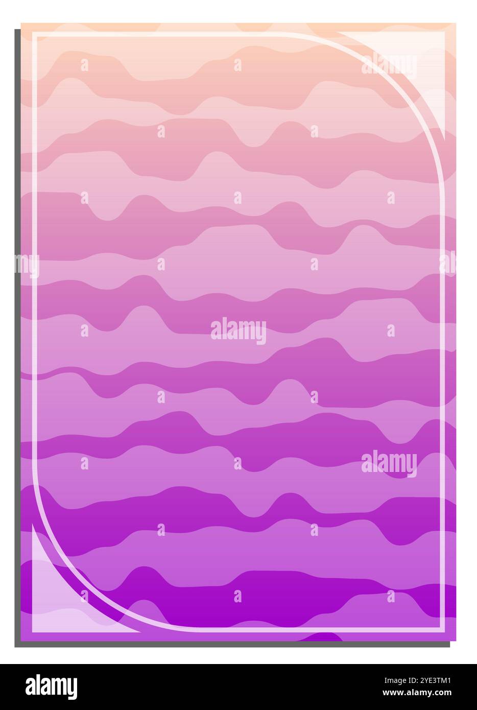 Vertical purple abstract background with pink waves, cover, title page ...