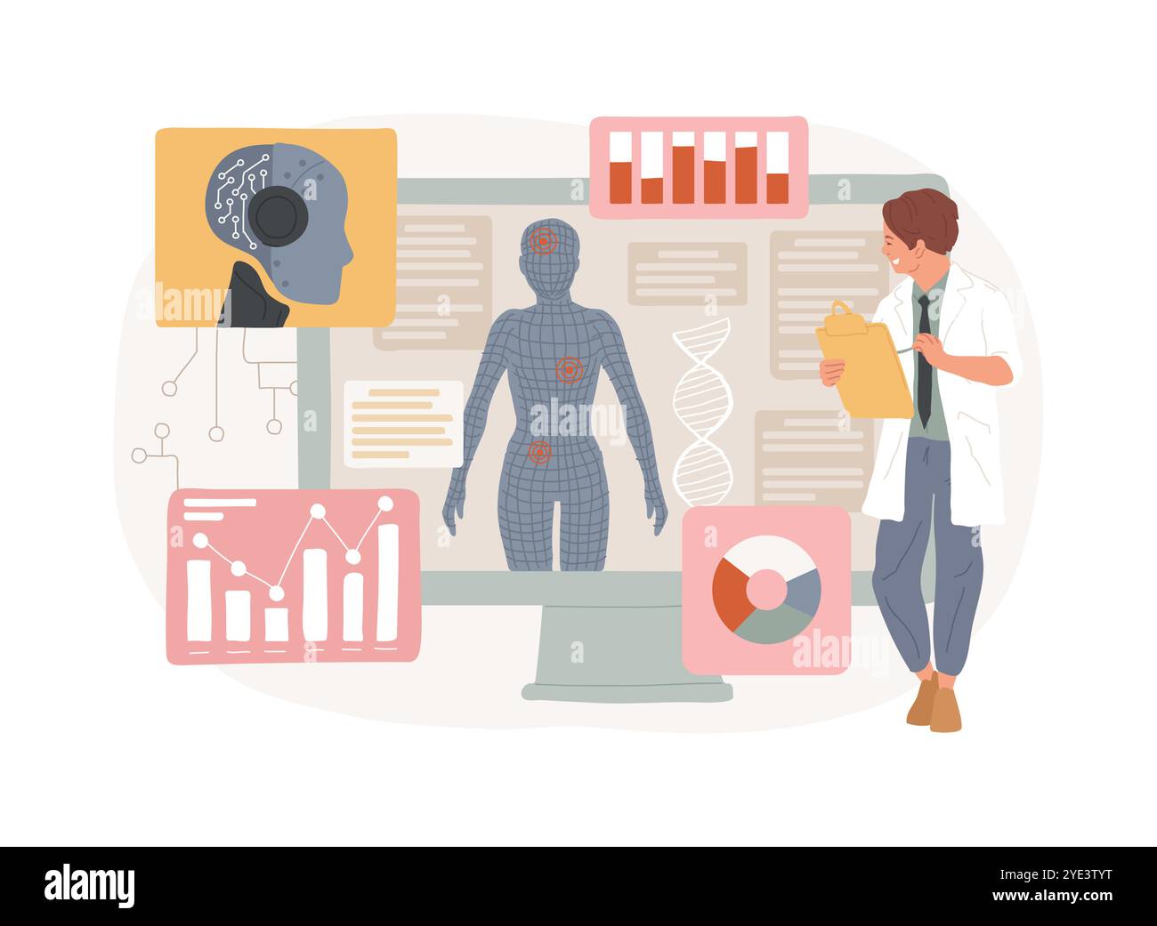 Ai Supported Medical Research Abstract Concept Vector Illustration Stock Vector Image And Art Alamy
