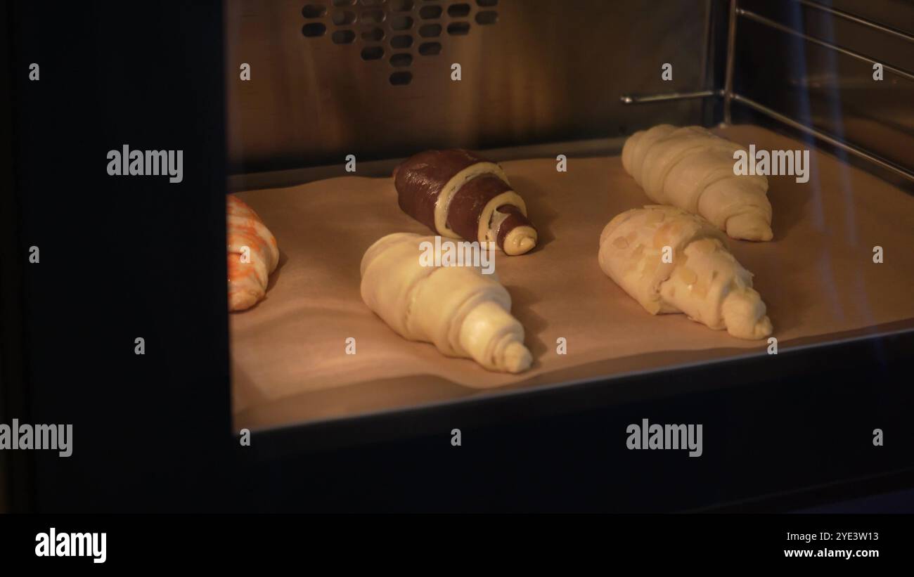 Process baking croissants in oven hi-res stock photography and images ...