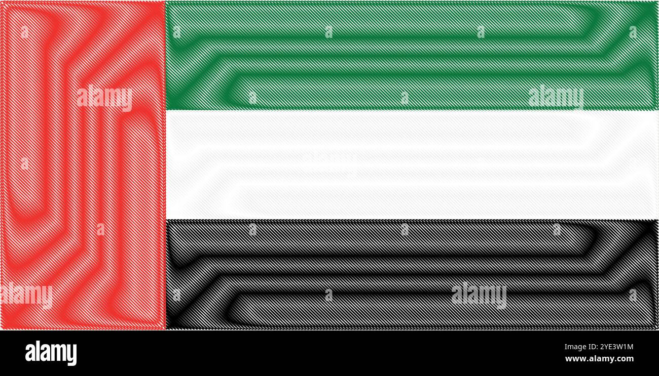 United Arab Emirates (UAE) National Day December 2. Scribble style ...