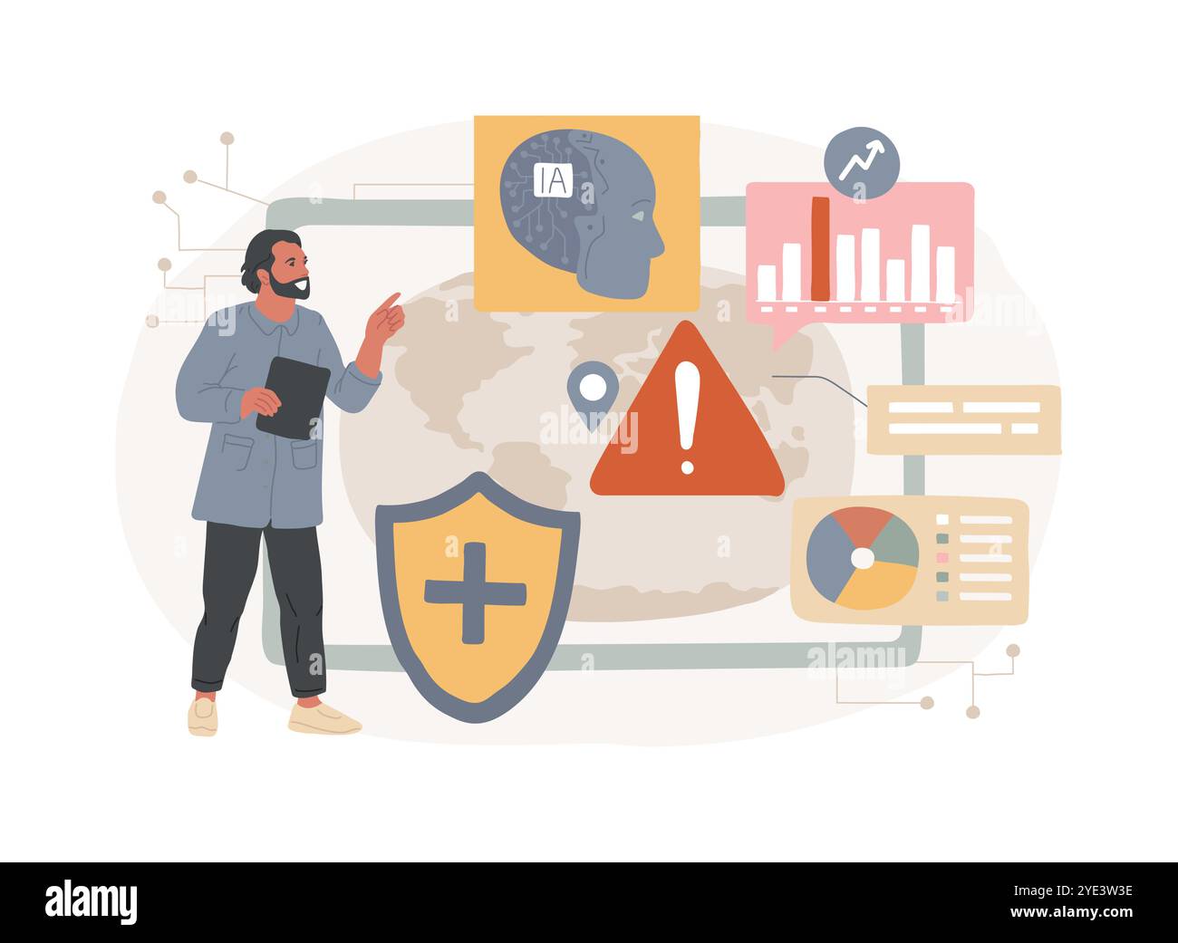 AI-Enhanced Emergency Response abstract concept vector illustration ...