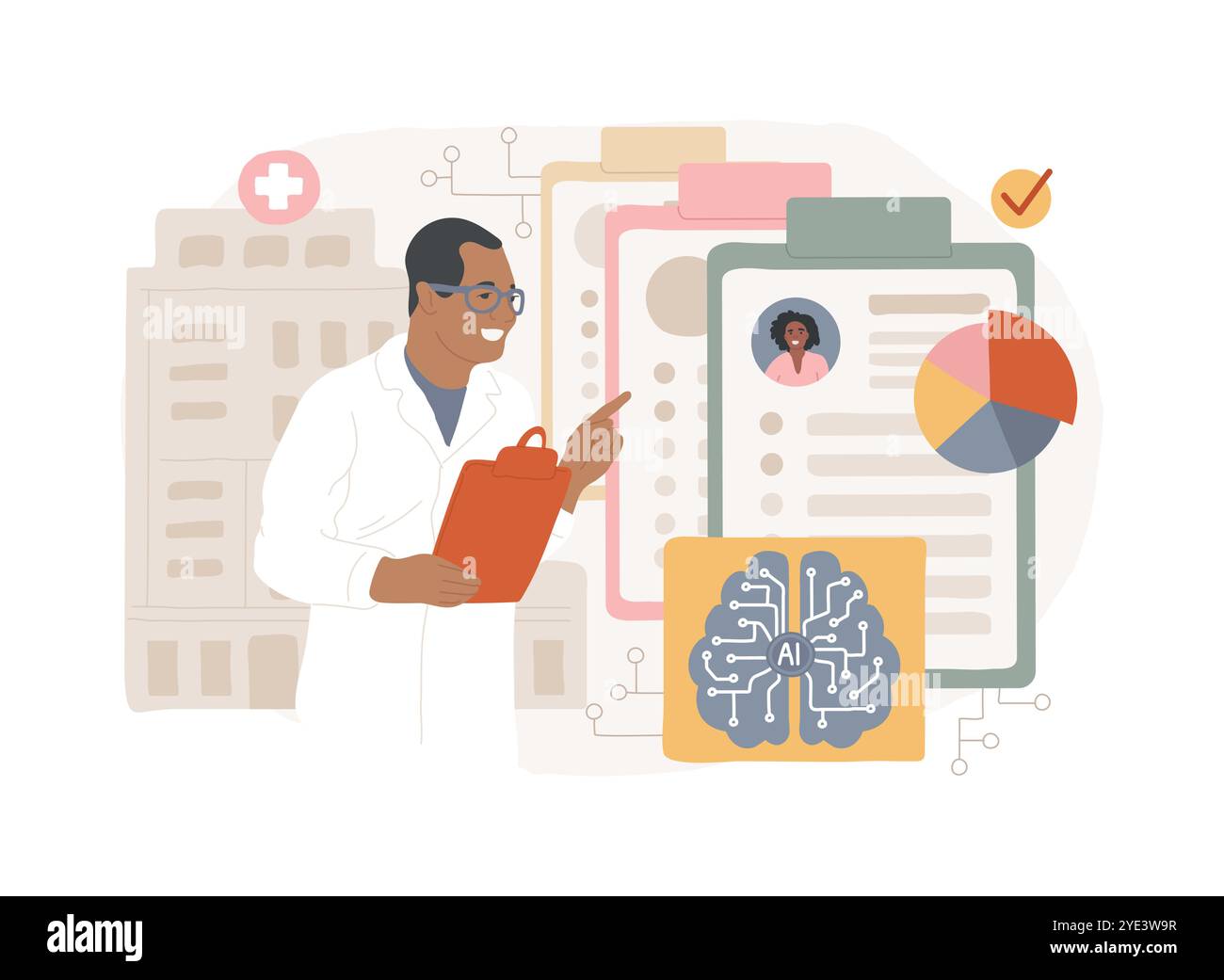 AI-Backed Proactive Health Management abstract concept vector ...