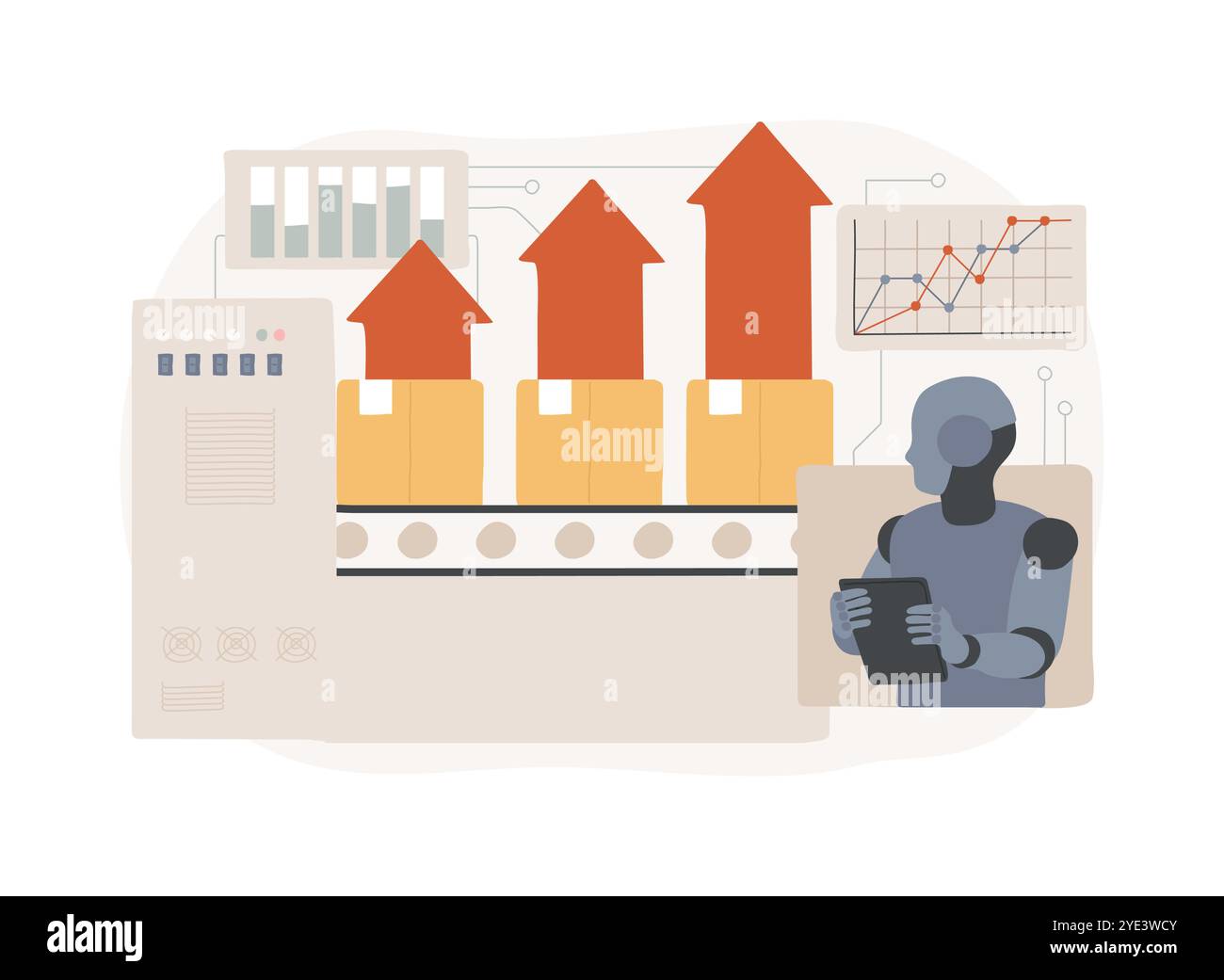 AI-Driven Production Efficiency abstract concept vector illustration Stock Vector Image & Art ...