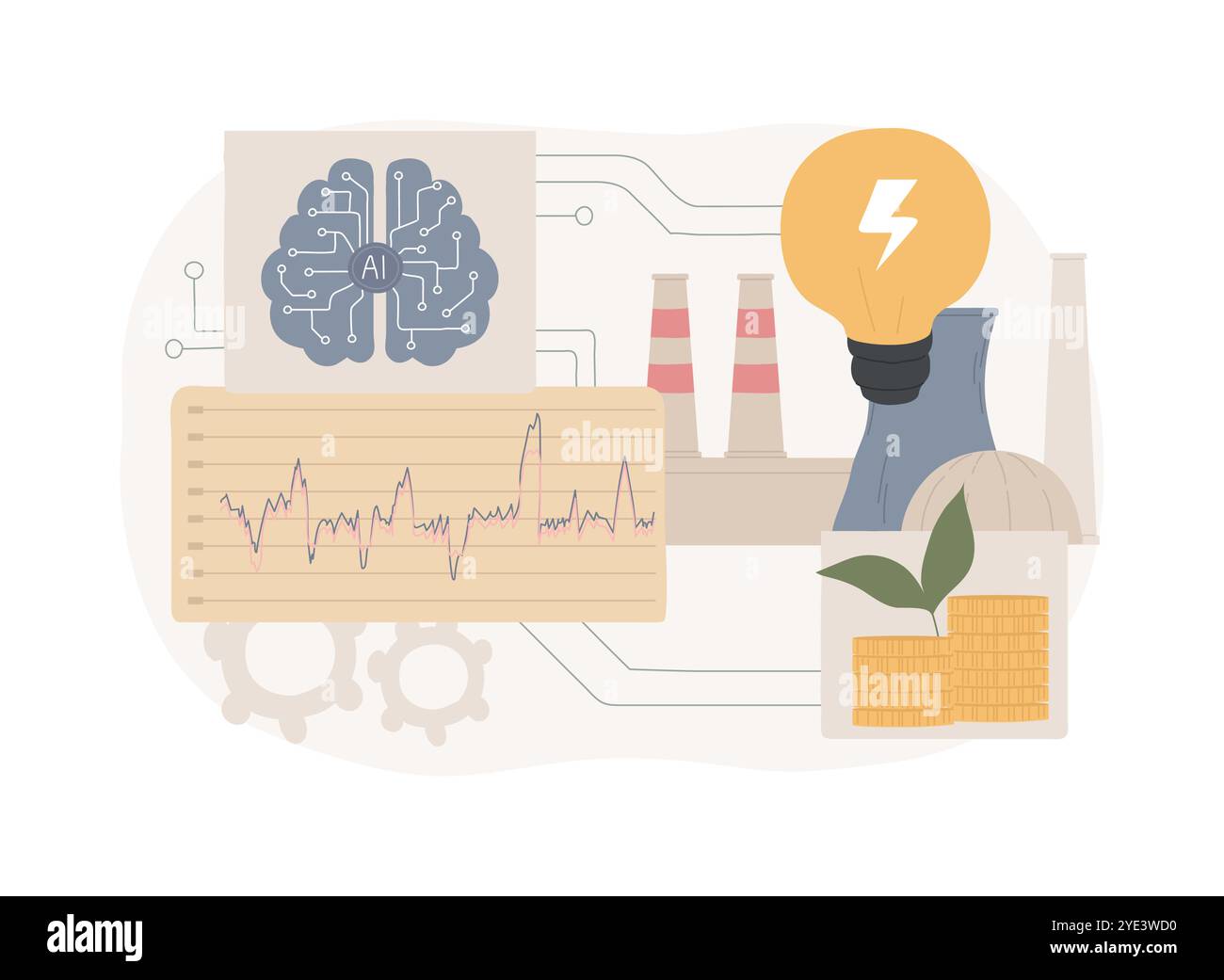 AI-Analyzed Energy Consumption abstract concept vector illustration ...