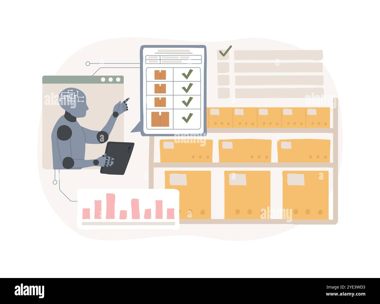 AI-Backed Inventory Management abstract concept vector illustration ...