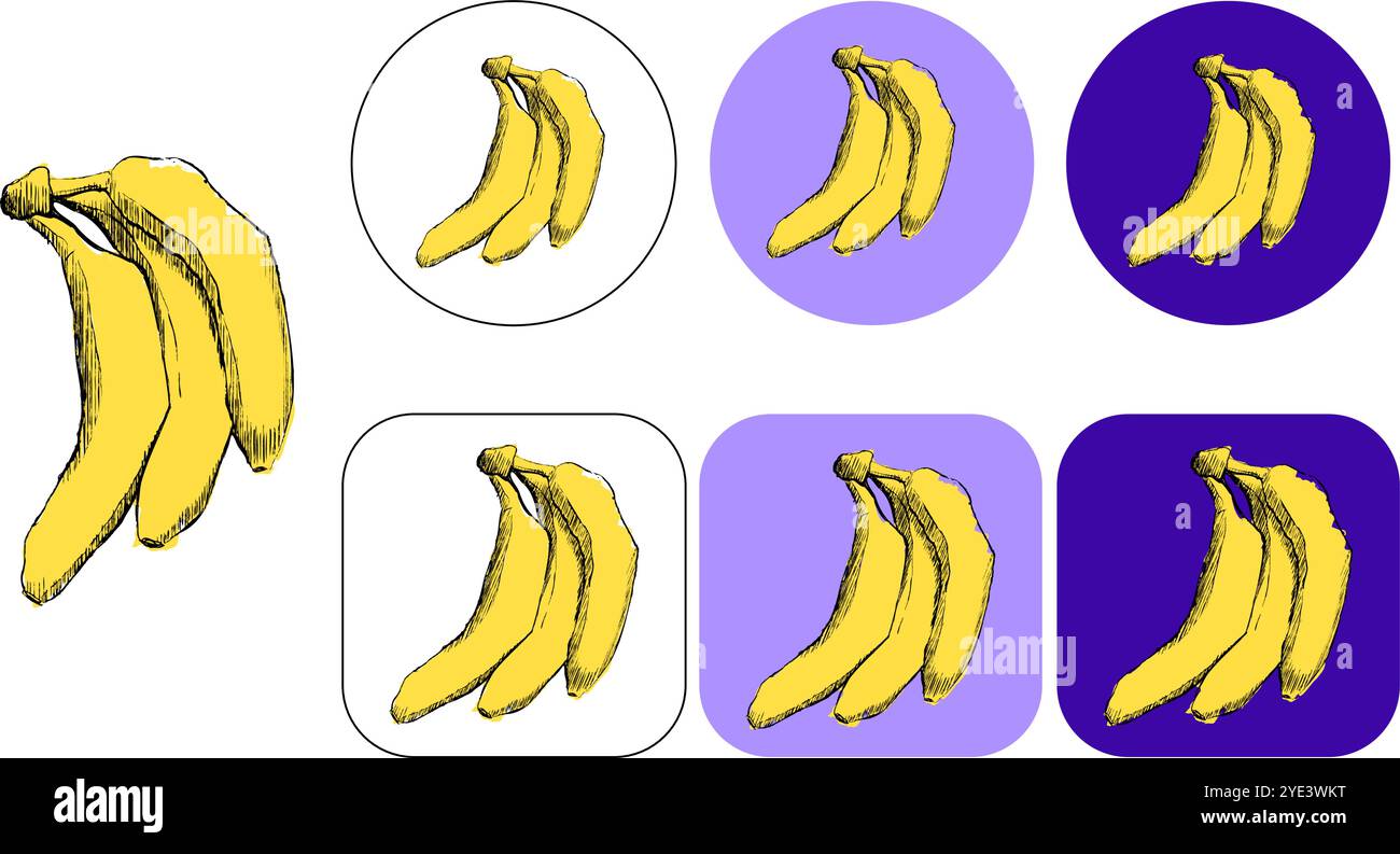 Banana Vector Image graphic logo. A hand of Banana, bananas ...