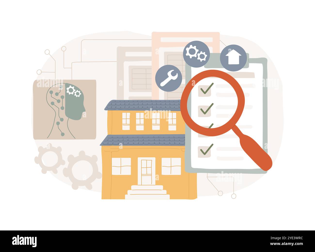 Ai Supported Property Inspection Abstract Concept Vector Illustration