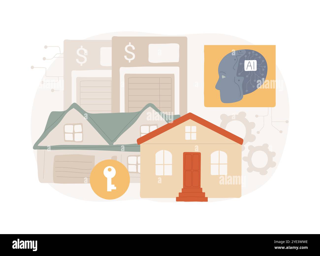 AI-Streamlined Property Management abstract concept vector illustration ...