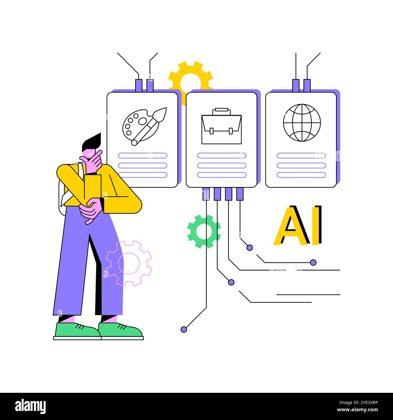 AI-Enhanced Curriculum Development abstract concept vector illustration ...