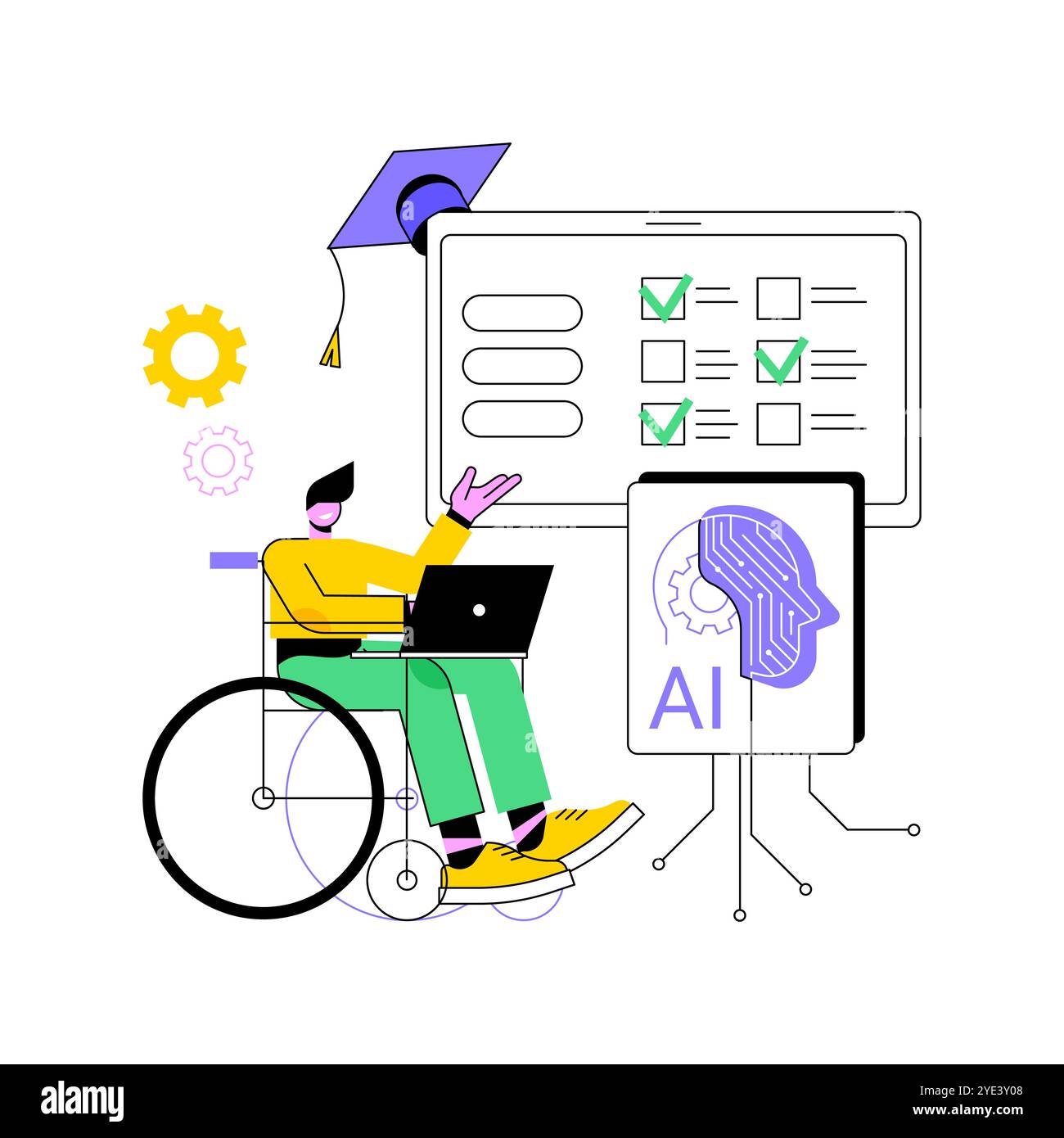 AI-Enhanced Student Assessment abstract concept vector illustration ...