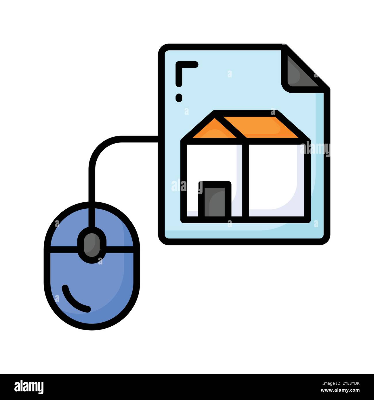 Home design on paper with mouse showing concept icon of home ...
