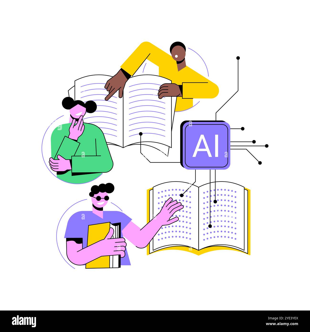 AI-Backed Education Equity Initiatives abstract concept vector ...