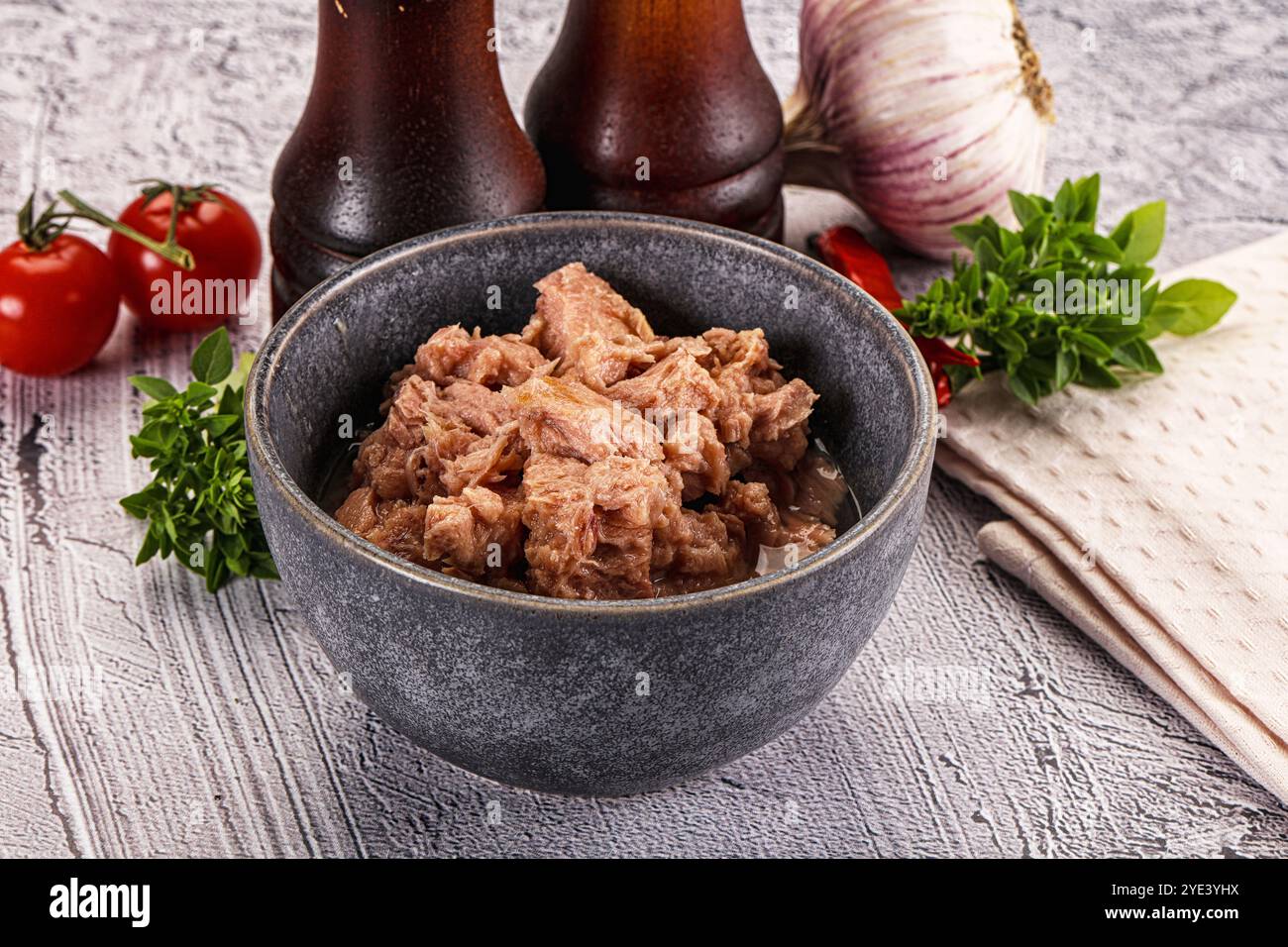Canned dietary tuna preserve for salad Stock Photo - Alamy