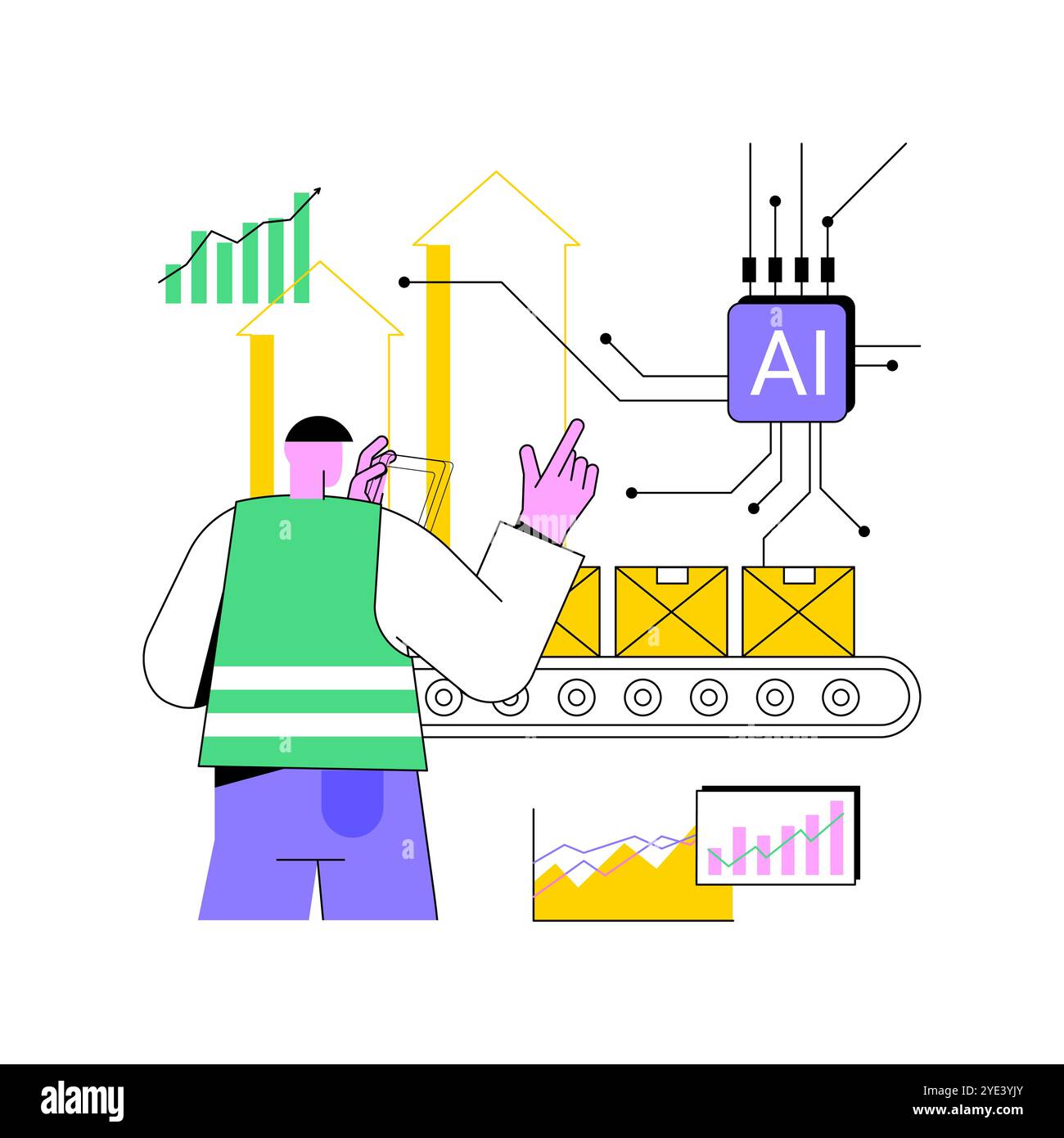 AI-Driven Production Efficiency abstract concept vector illustration ... AI-Driven Production Efficiency abstract concept vector illustration ...