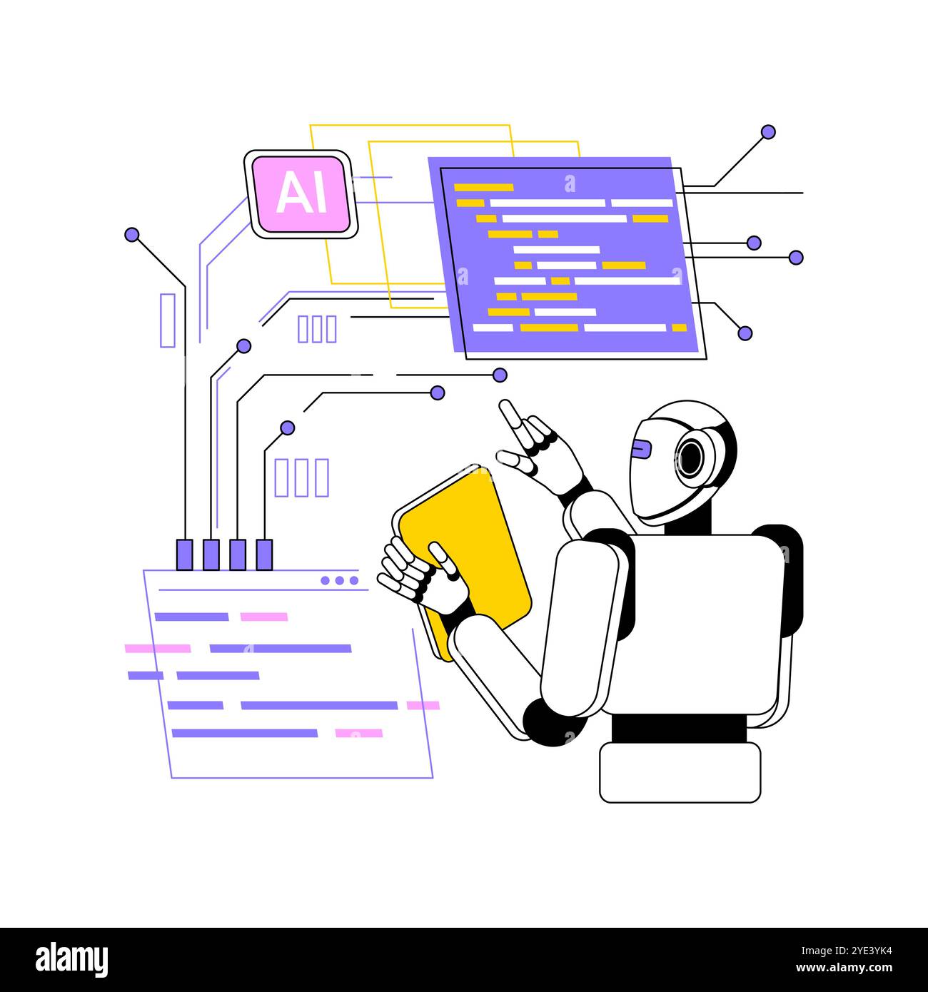 AI-Supported Robotics and Automation abstract concept vector ...