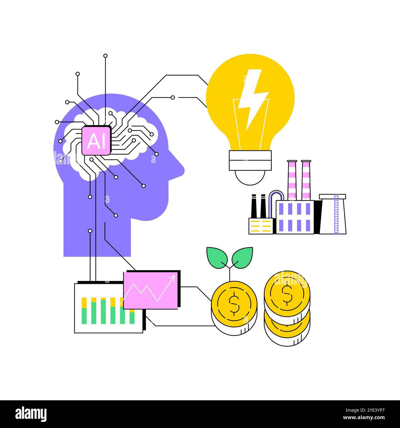 AI-Analyzed Energy Consumption abstract concept vector illustration ...
