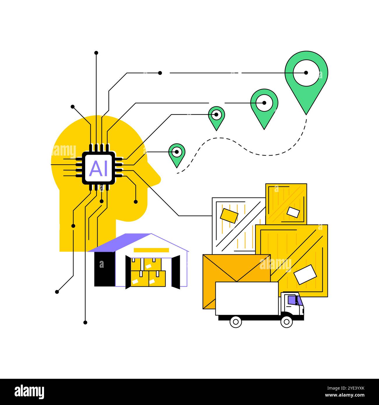 Ai Enhanced Supply Chain Optimization Abstract Concept Vector