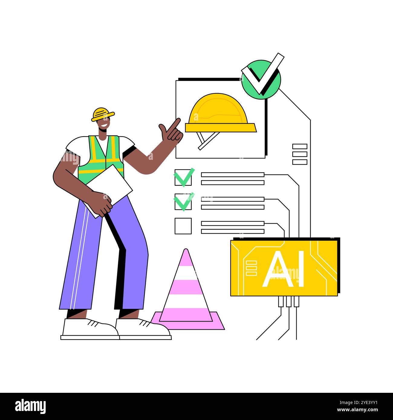 AI-Supported Workforce Safety abstract concept vector illustration ... AI-Supported Workforce Safety abstract concept vector illustration ...