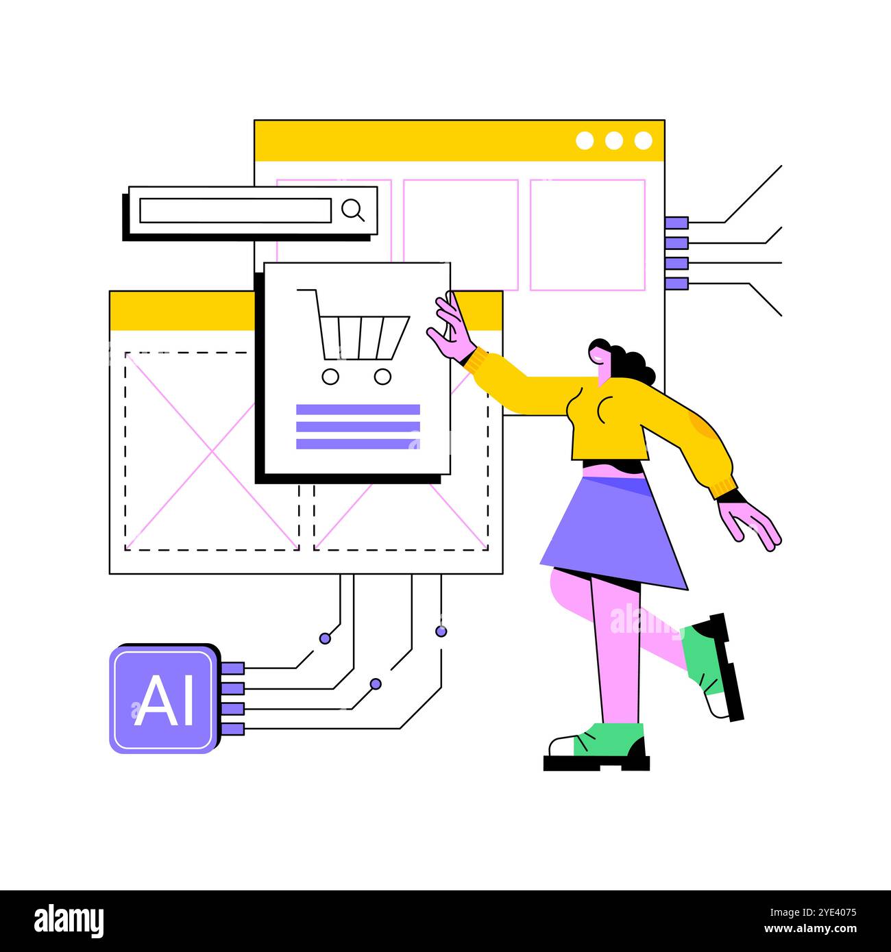 AI-Optimized Search and Navigation abstract concept vector illustration Stock Vector Image & Art ...