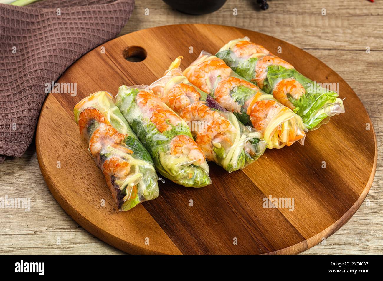 Vietnamese traditional spring roll with prawn and mango Stock Photo - Alamy