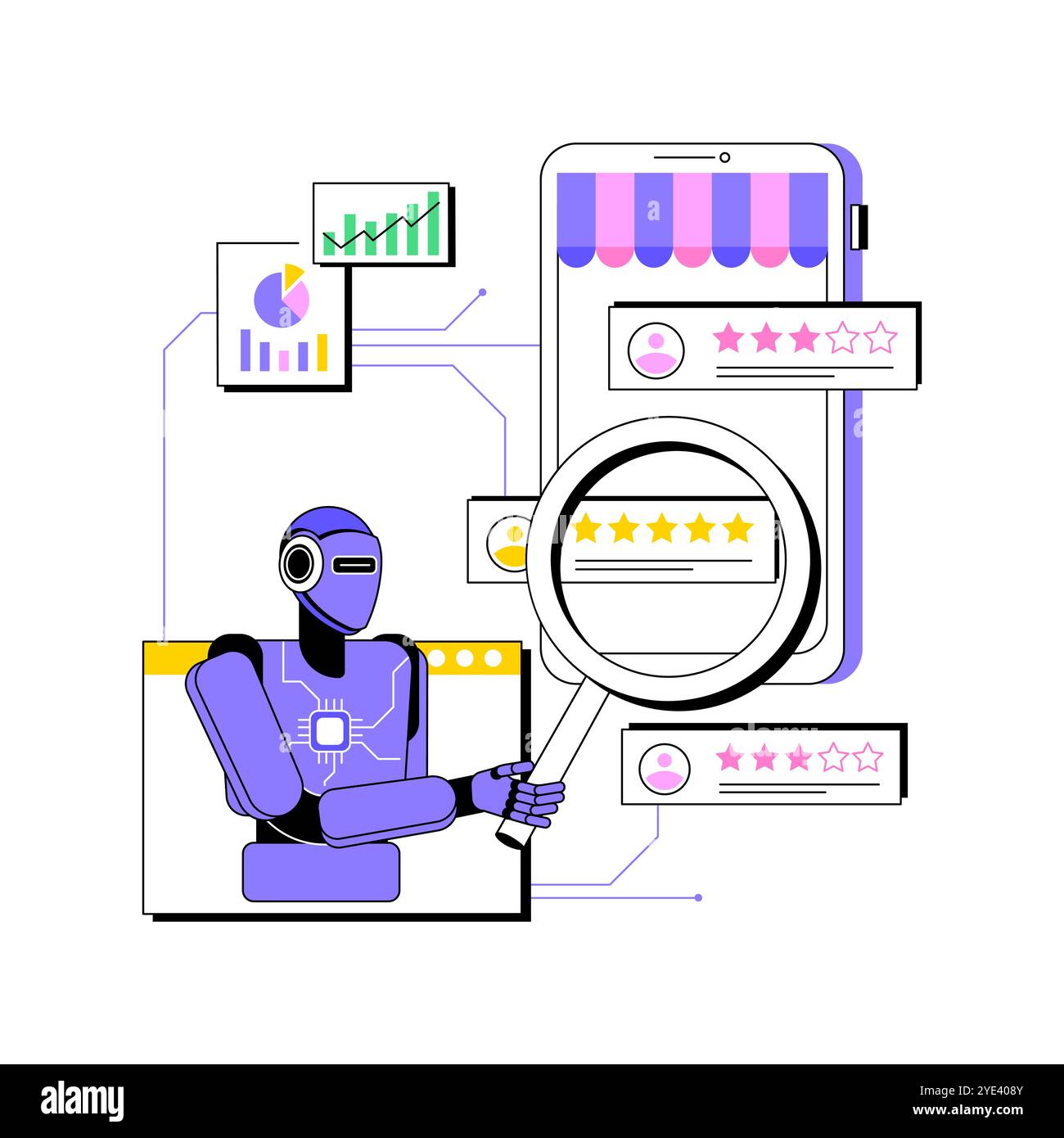 Ai Enhanced Customer Feedback Analysis Abstract Concept Vector