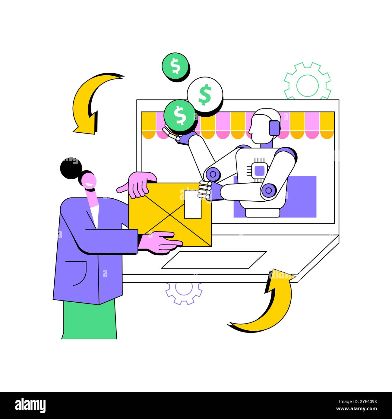 AI-Supported Return and Refund Processing abstract concept vector ...