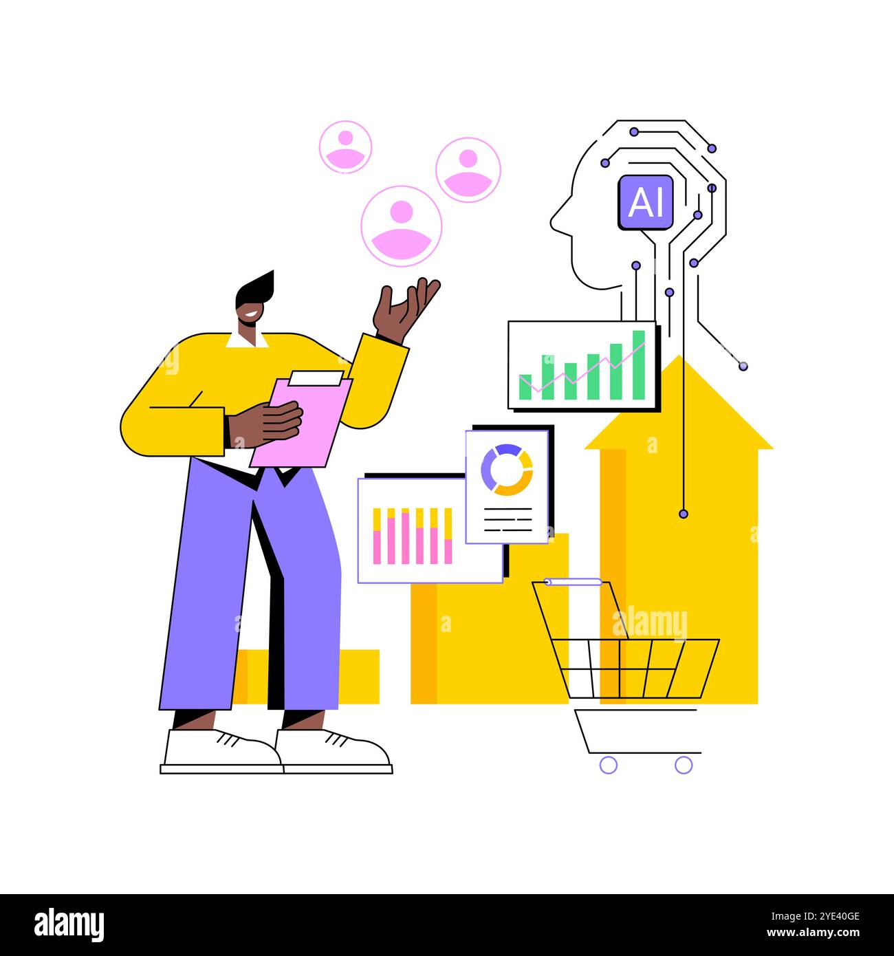 Ai Analyzed Market Trends Abstract Concept Vector Illustration Stock Vector Image And Art Alamy