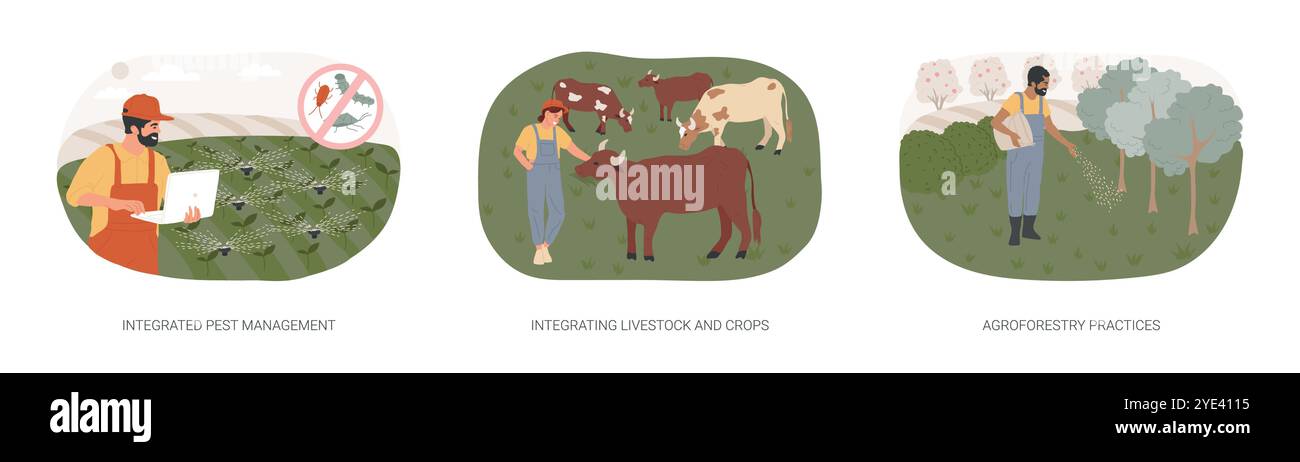 Sustainable agriculture plant cultivation isolated cartoon vector ...