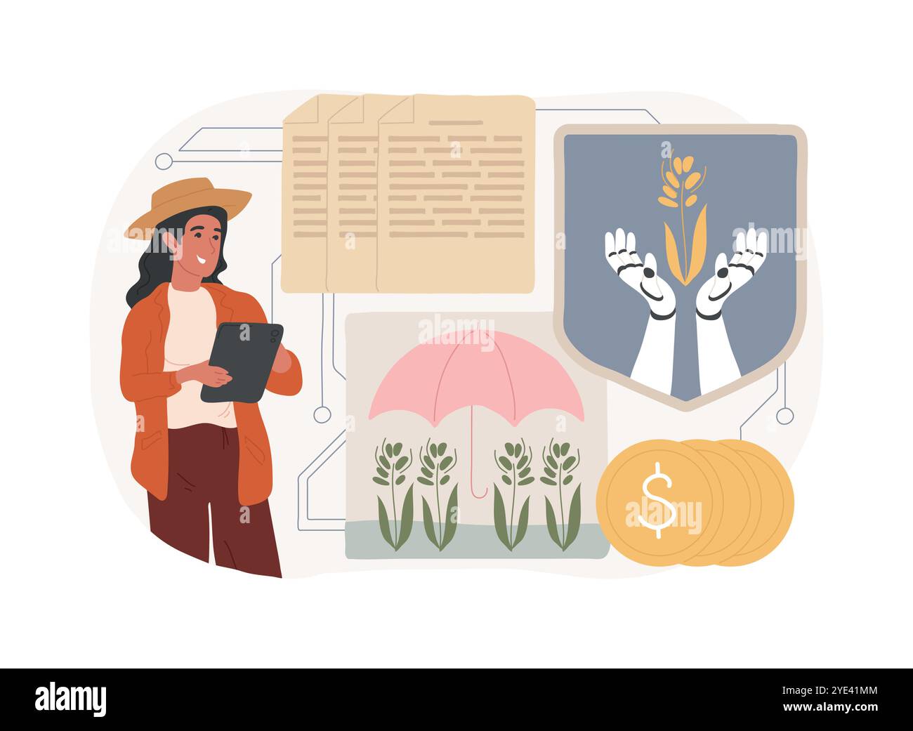AI-Data-Driven Crop Insurance abstract concept vector illustration ...