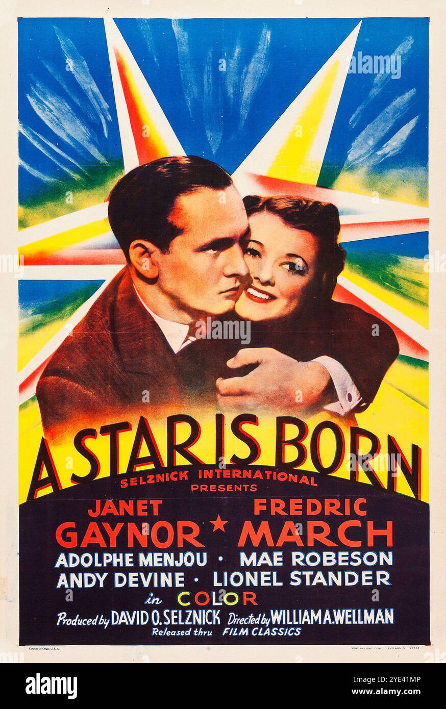 Vintage film poster for A Star Is Born (1937 film, 1945 poster) Janet Gaynor, Frederic March ...