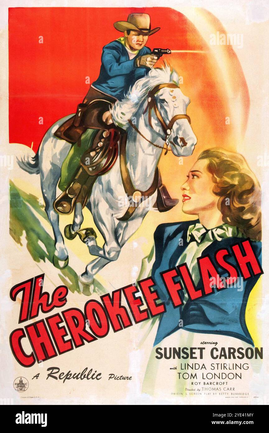 Vintage movie poster for the American Western film The Cherokee Flash ...
