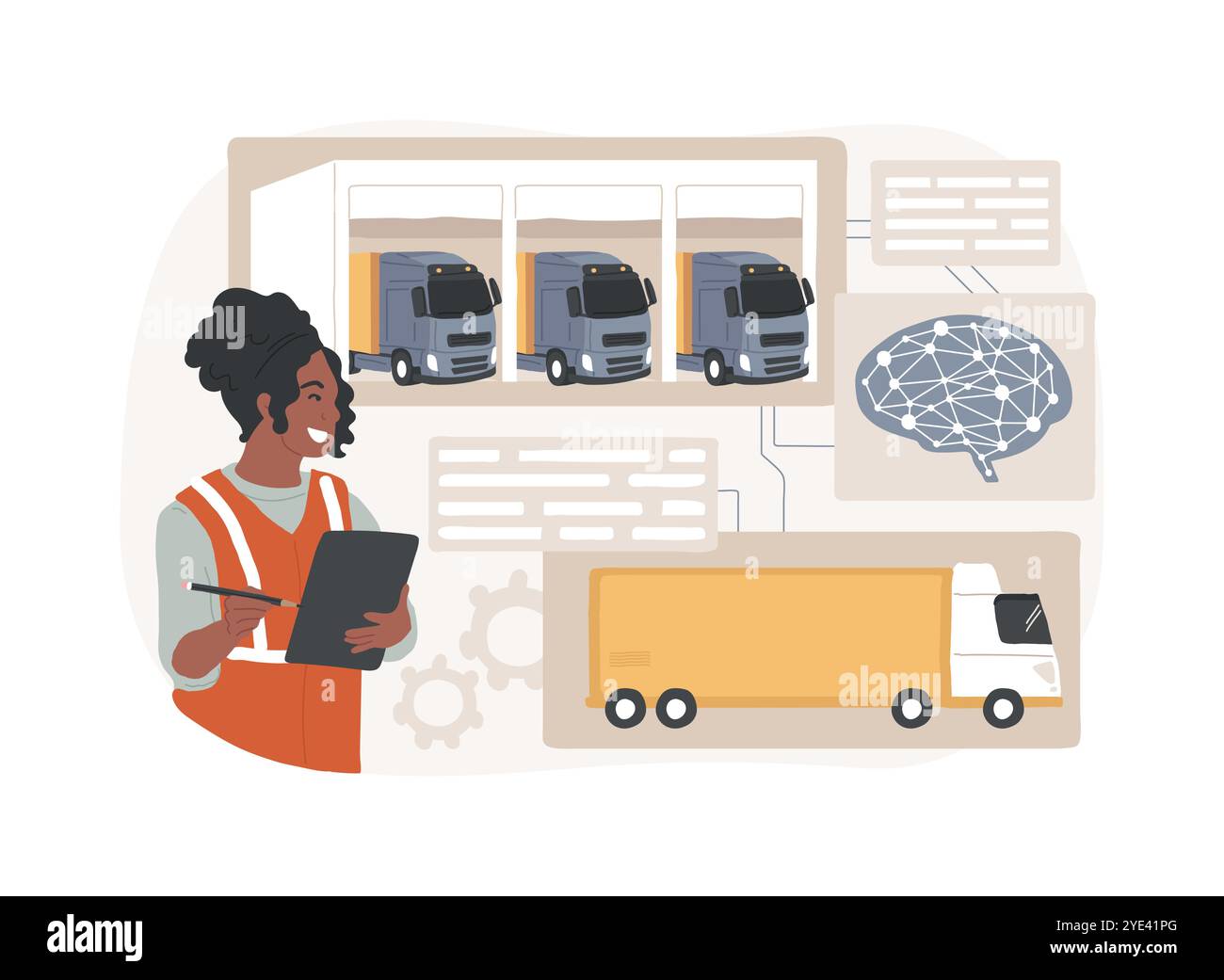 AI-Enhanced Fleet Management abstract concept vector illustration Stock ...