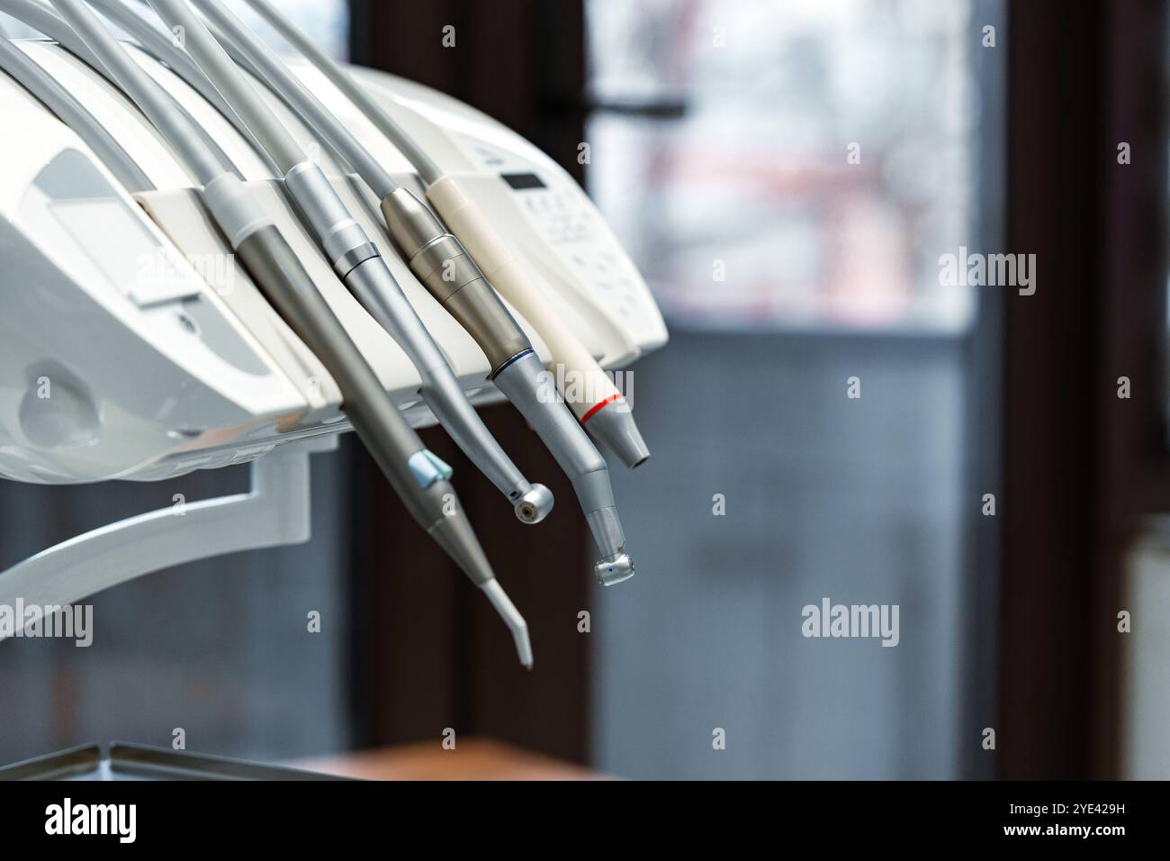 Dental equipment setup in a modern clinic with tools Stock Photo - Alamy