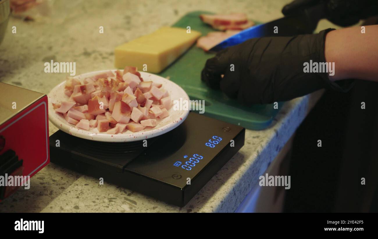 The focus is on the art of making homemade salty waffles in a clean ...