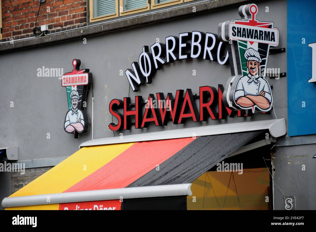 Copenhagen/ DenmarK/29 October 2024/ Norrebro shawarma food place and ...