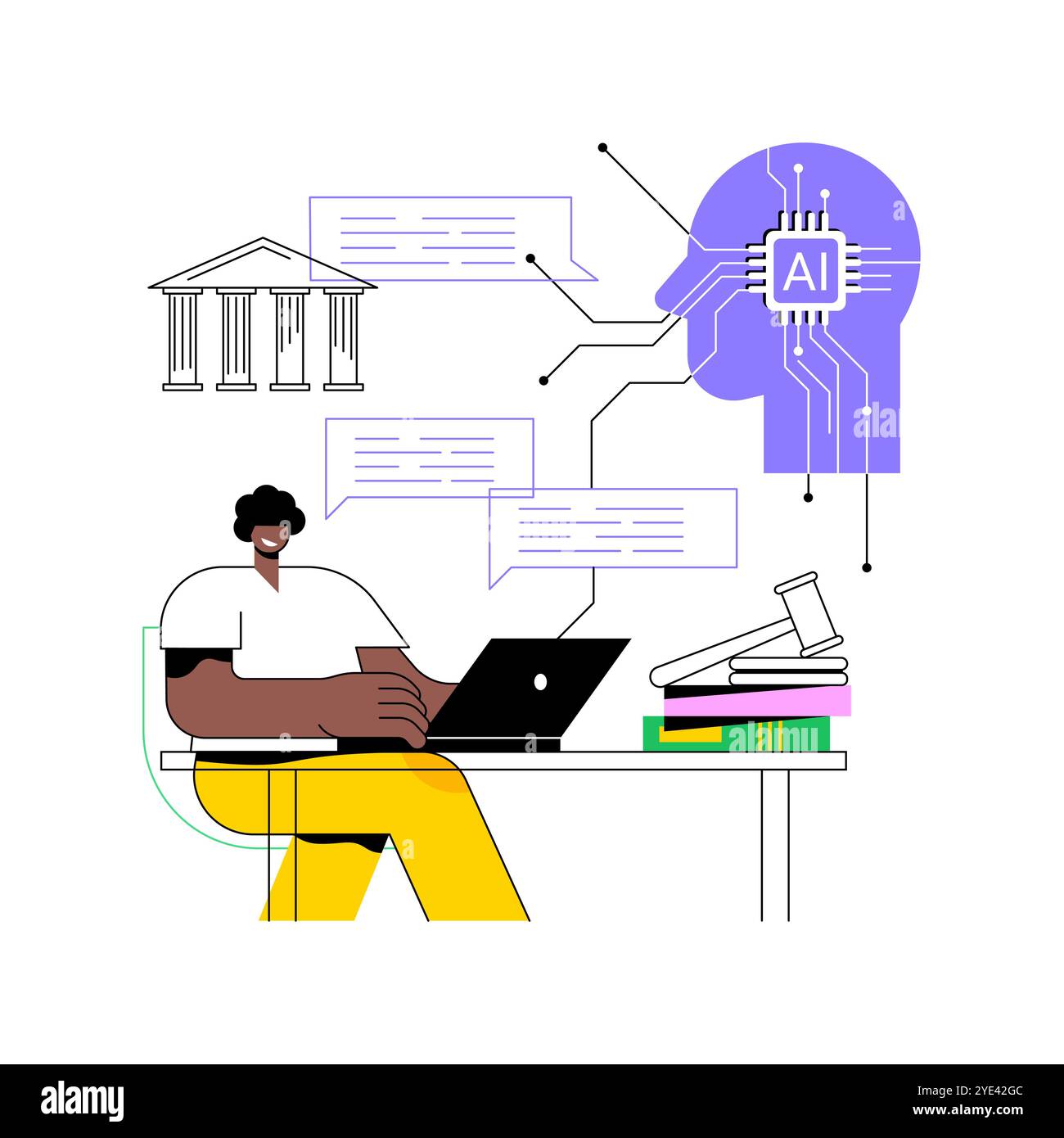AI-Powered Legal Chatbots abstract concept vector illustration Stock ...