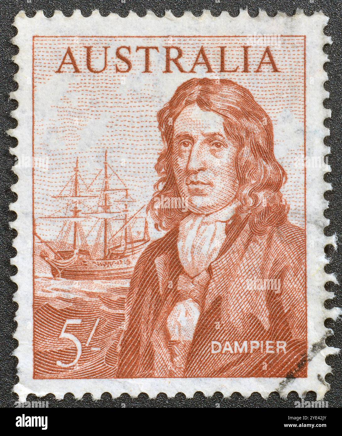 Cancelled postage stamp printed by Australia, that shows portrait of ...