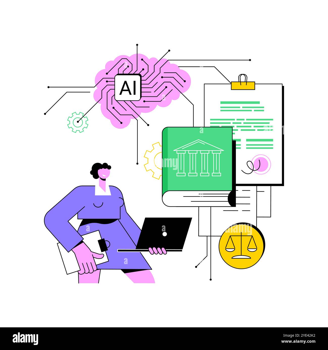 AI-Analyzed Legal Precedent abstract concept vector illustration Stock ...