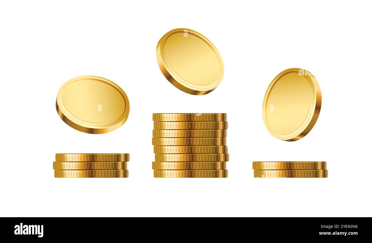 Gold coins stack. Pile of money. Finance, investment and savings ...